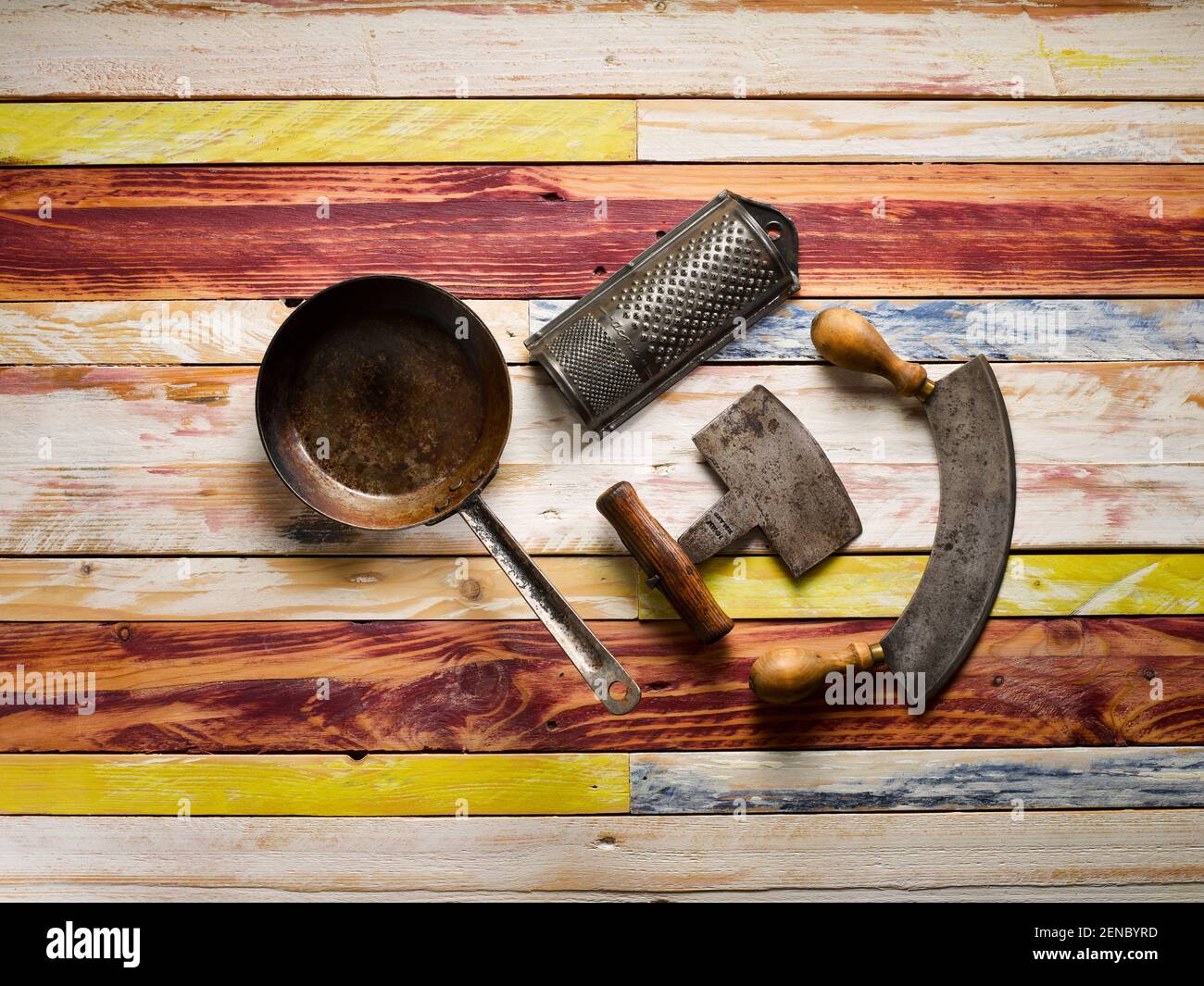 A selection of antique kitchen utensils Stock Photo - Alamy