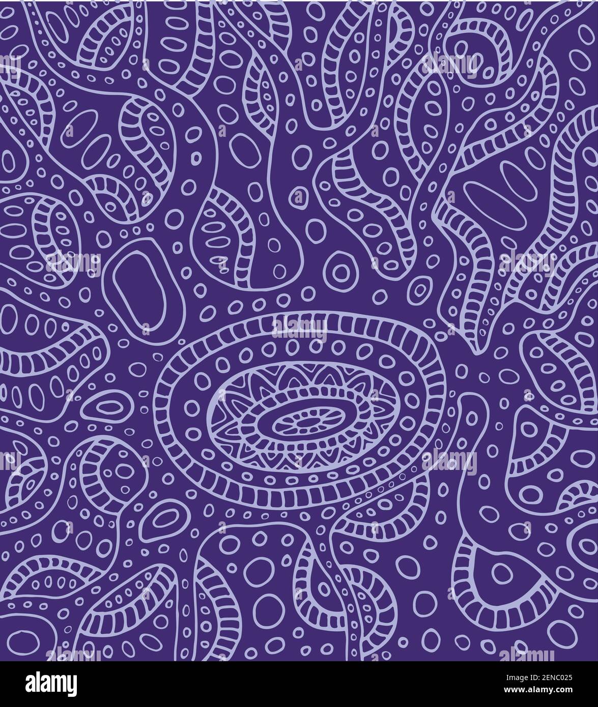 Abstract psychedelic surreal doodle background, ashen violet color ...