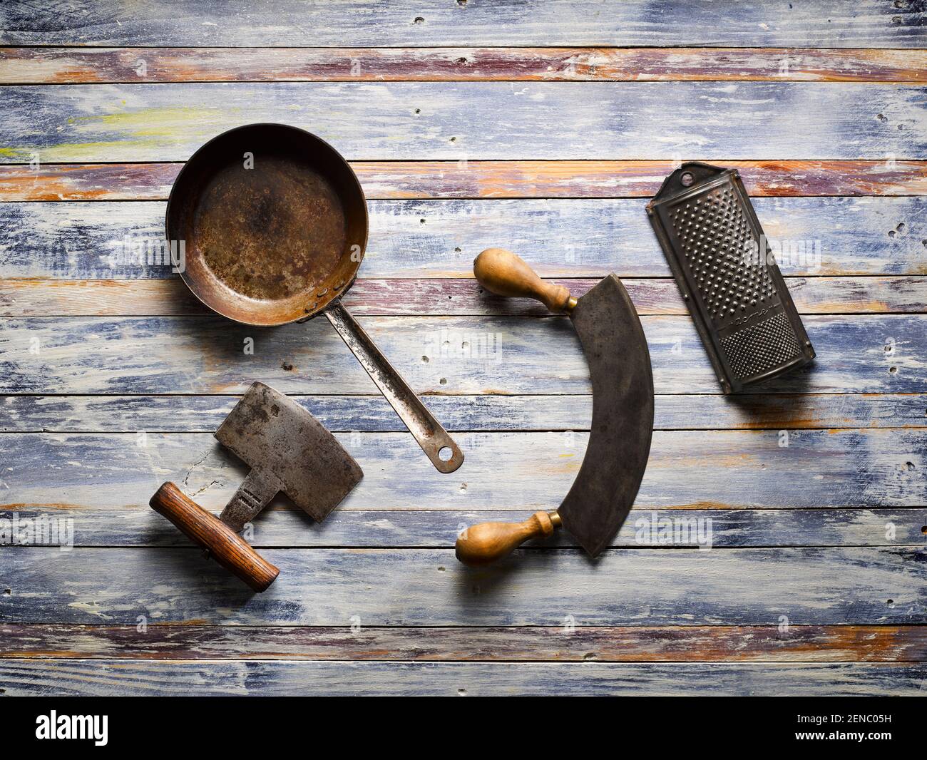 A selection of antique kitchen utensils Stock Photo - Alamy