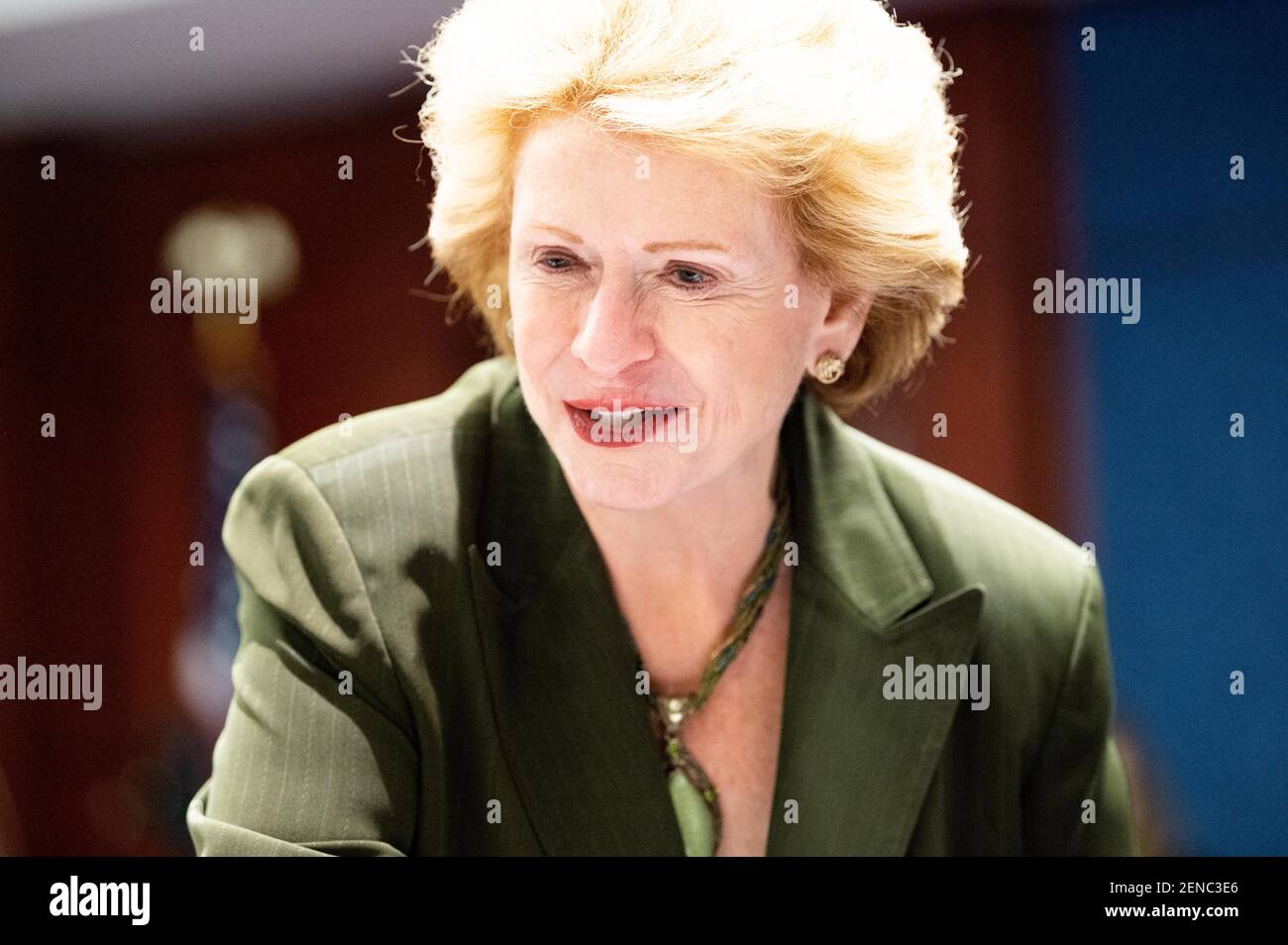 U.S. Senator Debbie Stabenow (D-MI) speaking at a hearing held by ...