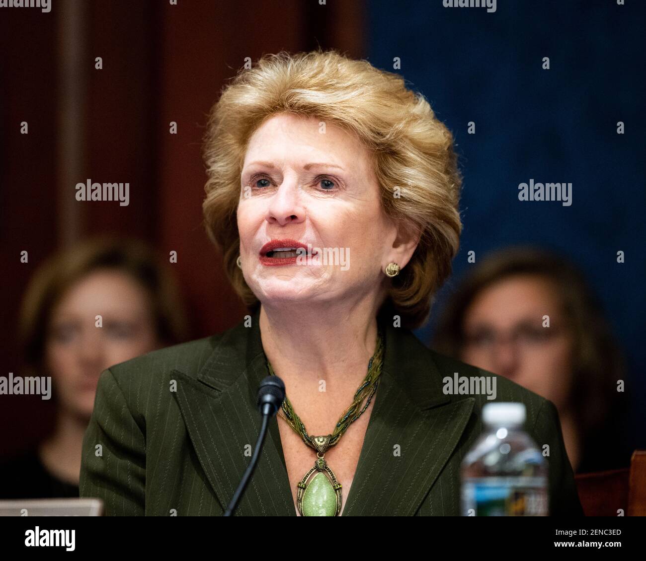 U.S. Senator Debbie Stabenow (D-MI) speaking at a hearing held by ...