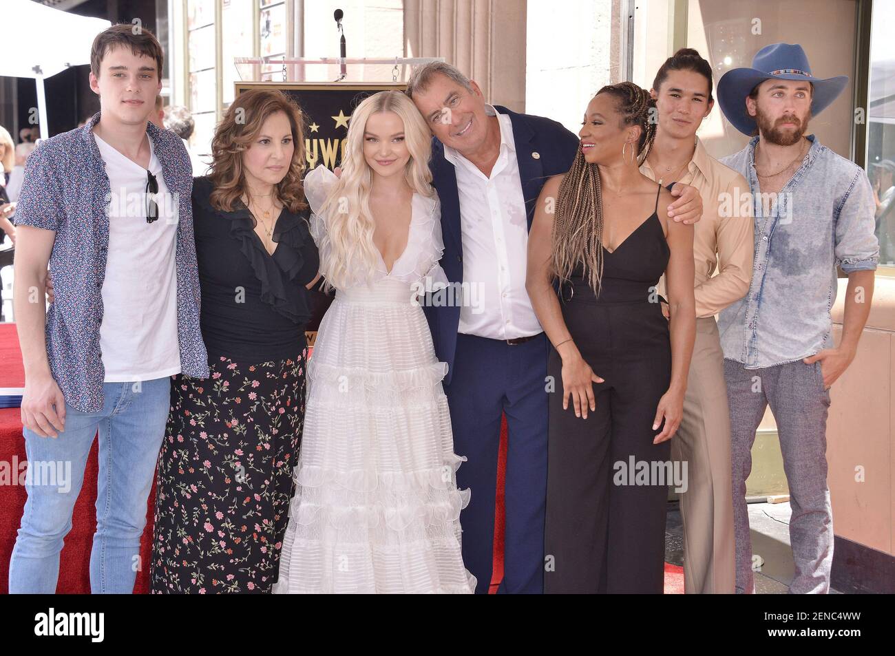 (L-R) Mitchell Hope, Kathy Najimy, Dove Cameron, Kenny Ortega, Monique ...