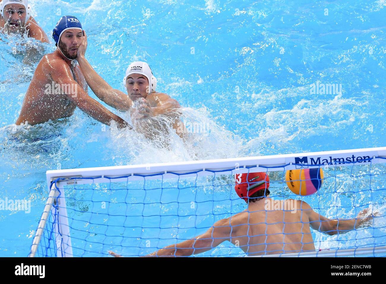 Niccolo Figari of Italy scores a goal Hungary - Italy Semifinal Gwangju ...