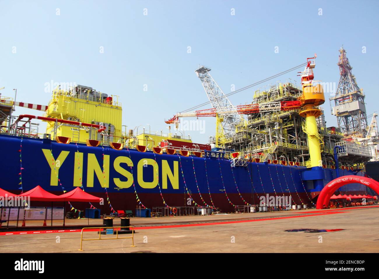 The Yinson's FPSO vessel Helang is docked during the Naming Ceremony at ...