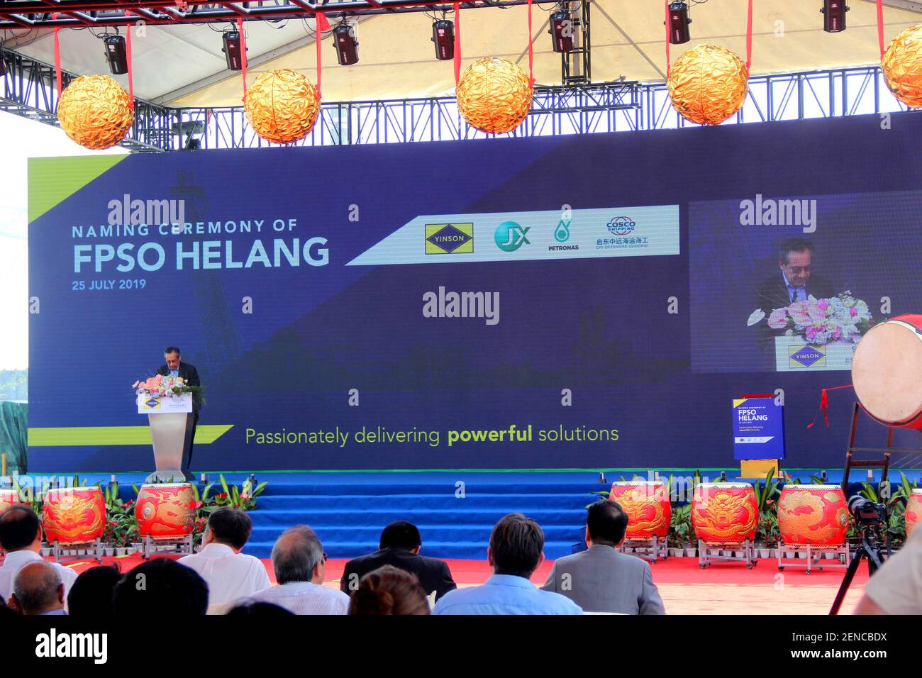 The Yinson's FPSO vessel Helang is docked during the Naming Ceremony at ...