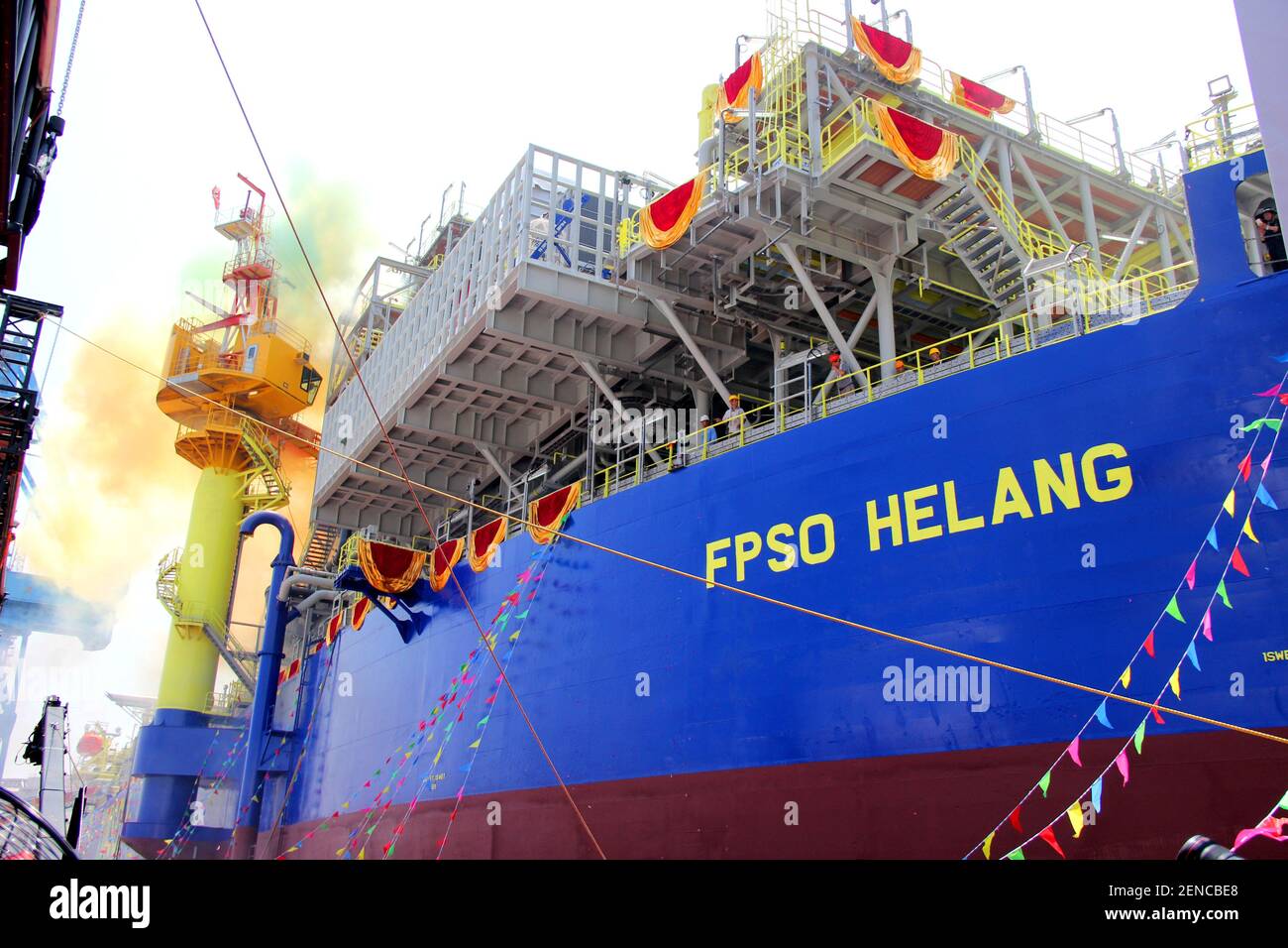 The Yinson's FPSO vessel Helang is docked during the Naming Ceremony at ...