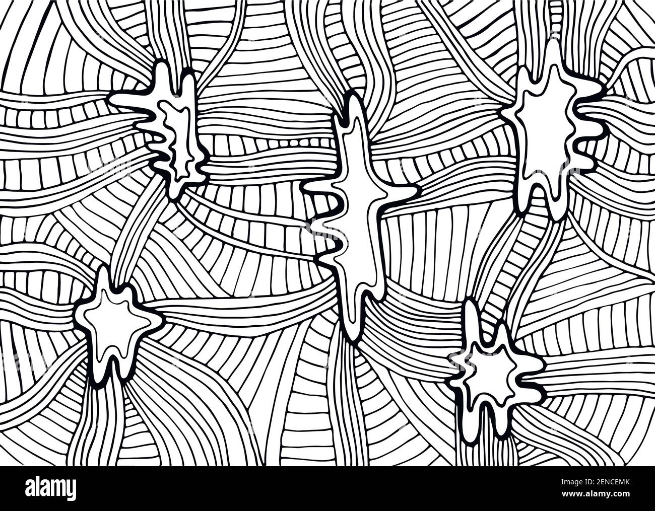 Coloring page abstract pattern, maze of ornaments. Psychedelic stylish ...