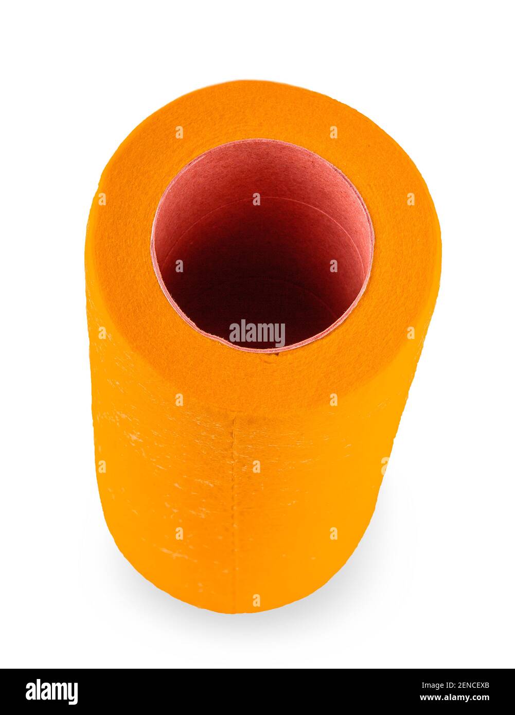 New red paper towel isolated on white background. View from above Stock ...