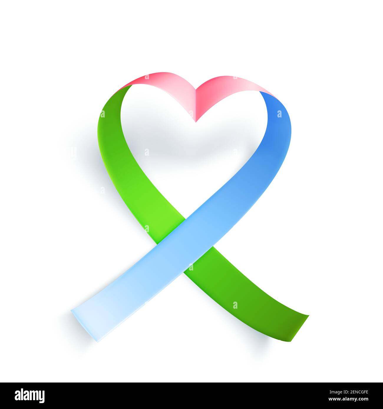 Symbol Of Rare Disease Realistic Ribbon Heart Shaped Template