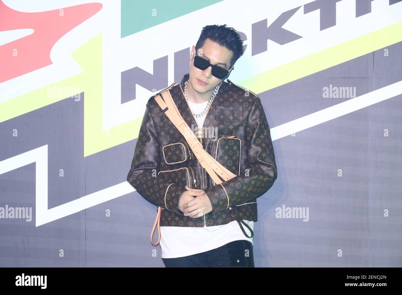 Taiwanese actor and singer Nick Chou attends a fan party for new EP "What A Life" in Taipei ...