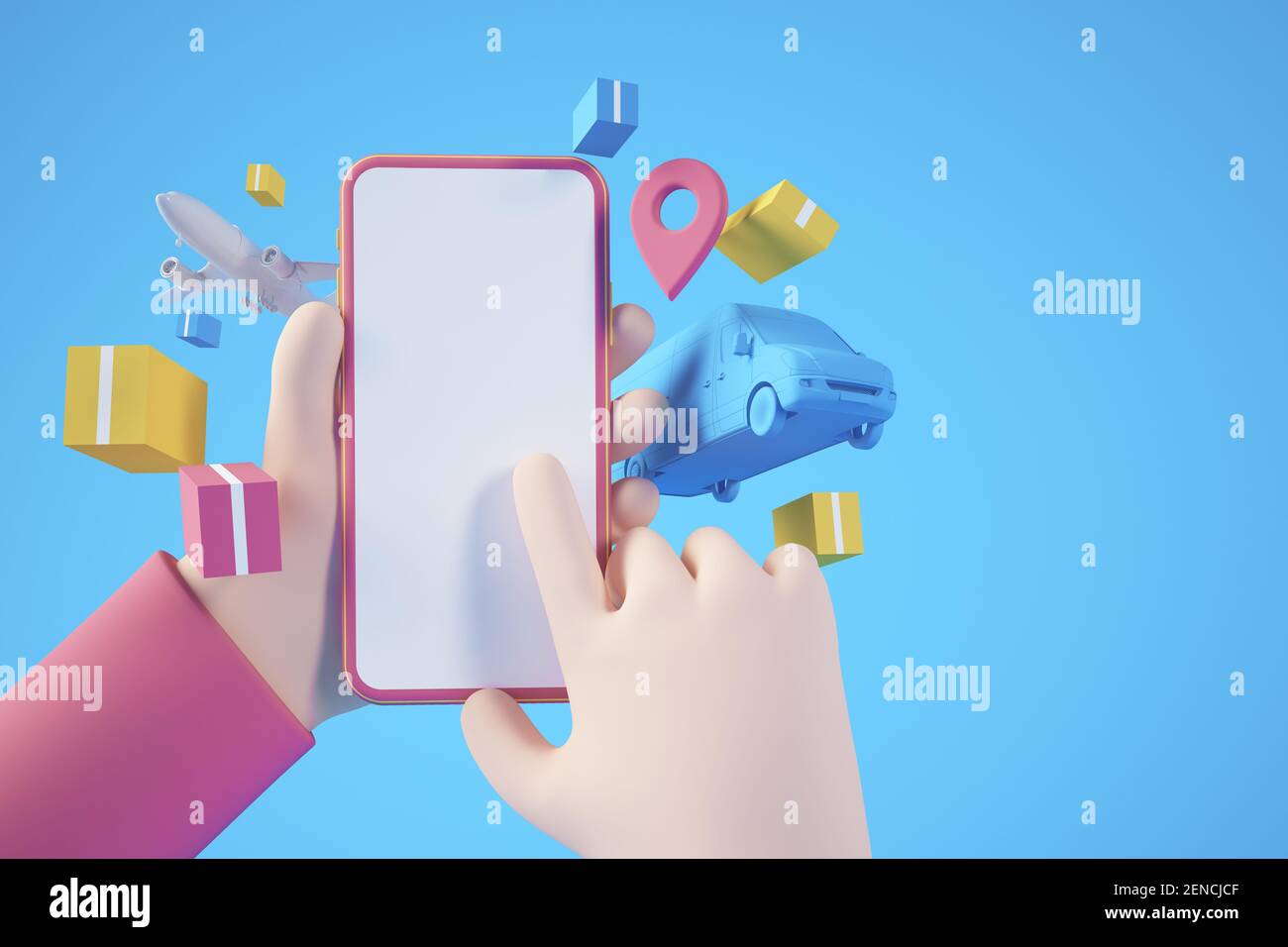 Delivery app concept 3d rendering Stock Photo - Alamy