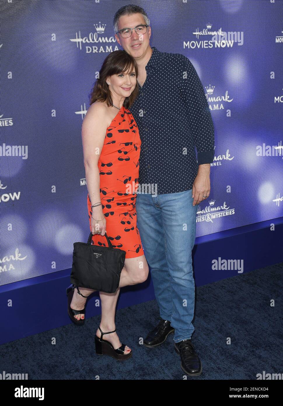 (L-R) Kellie Martin and Keith Christian arrives at the Hallmark Channel ...