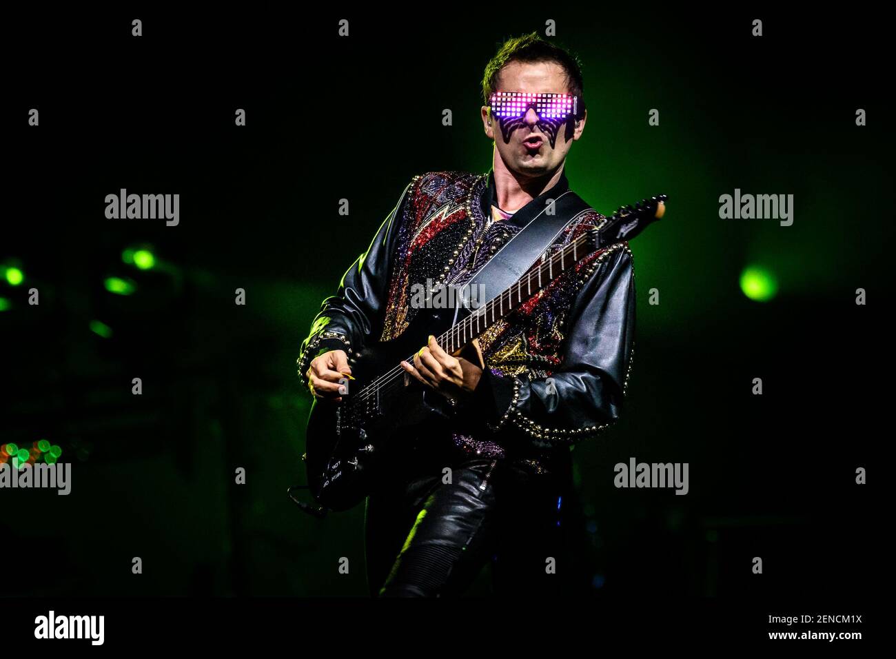 Matt Bellamy a lead singer of the Muse Rock Band performed a sold out ...