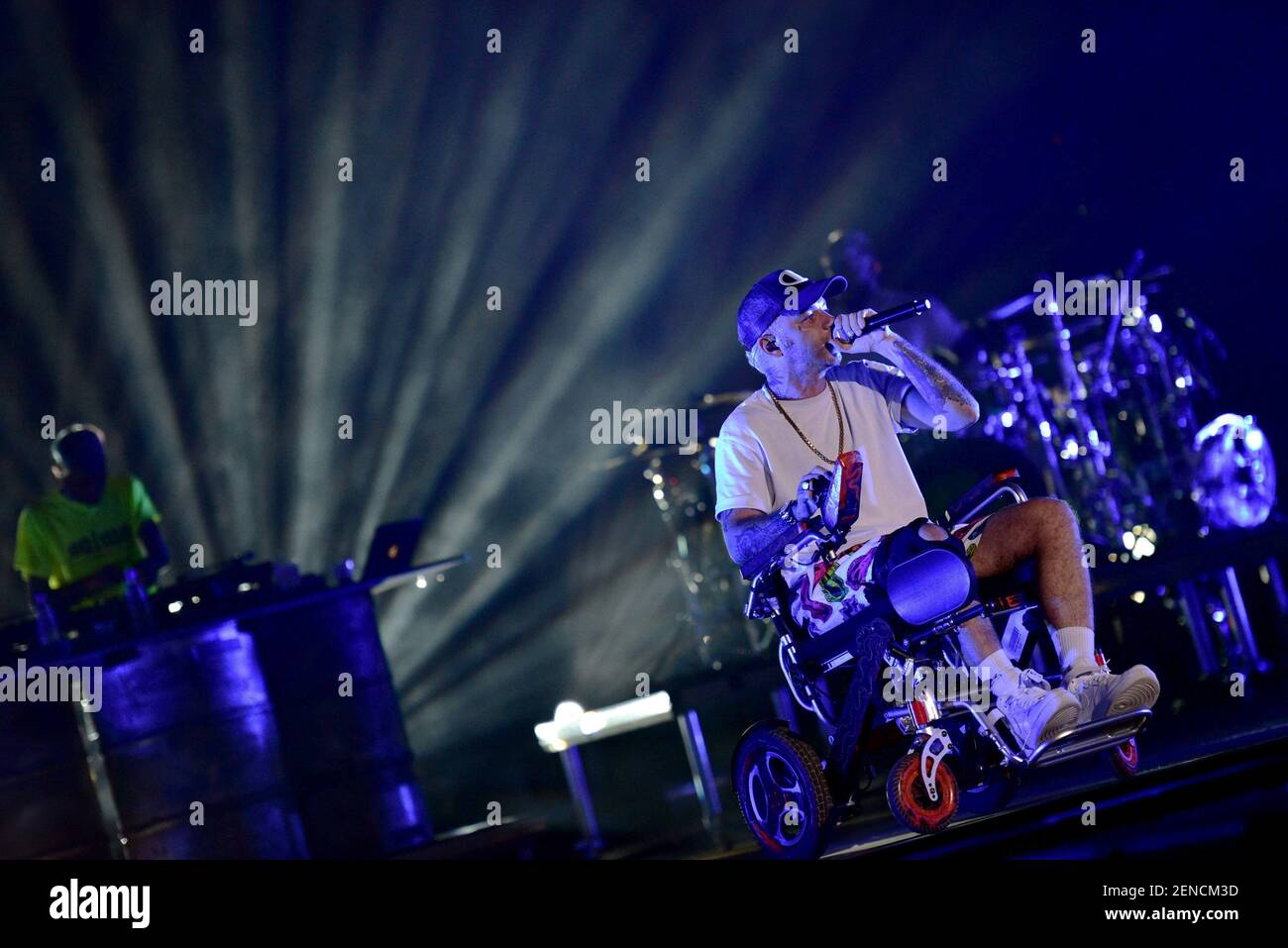 The Italian rapper Maurizio Pisciottu aka Salmo performing live on ...