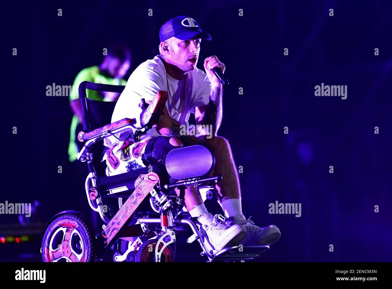 The Italian rapper Maurizio Pisciottu aka Salmo performing live on ...