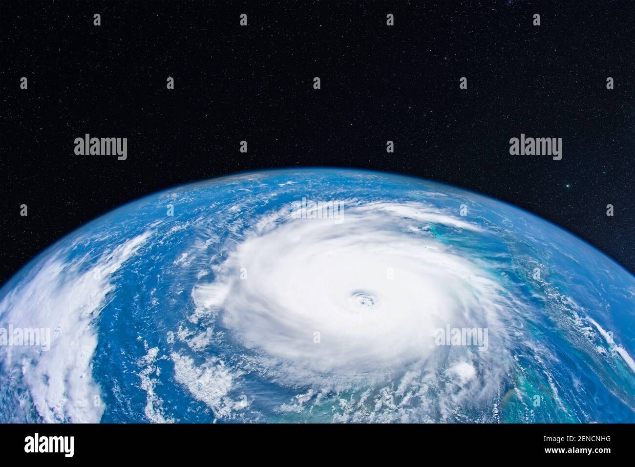 View space of the incipient large hurricane over the ocean. Climate ...