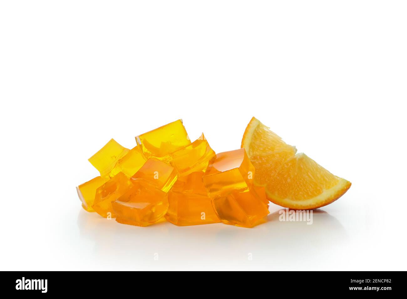 Delicious orange jelly isolated on white background Stock Photo - Alamy
