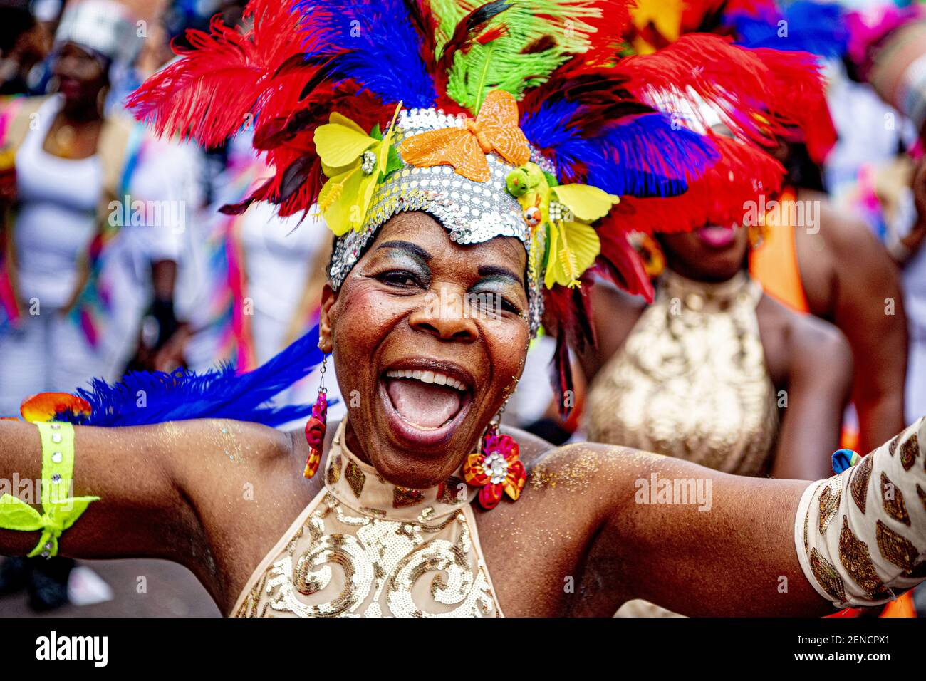 ROTTERDAM - Participants during the Summer Carnival Street Parade ...