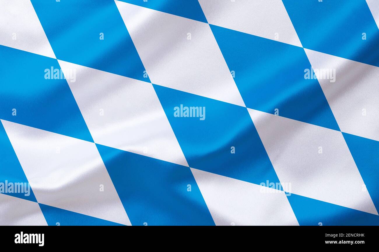 Die Flagge von Bayern, Landesflagge, Rautenform, Bayern hat zwei ...