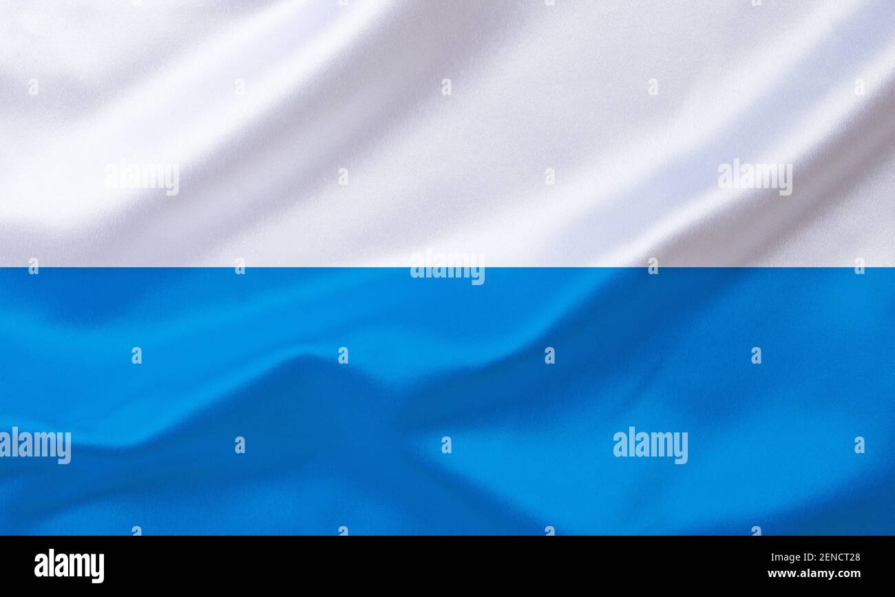 Die Flagge von Bayern, Landesflagge in Streifenform, Bayern hat zwei ...