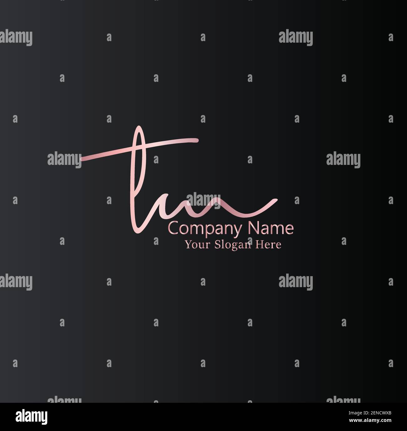 T M TM T W TW Initial letter handwriting and signature logo. Beauty ...