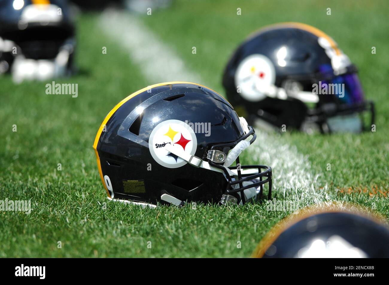 July 27th, 2019: Steelers helmets during the Pittsburgh Steelers ...