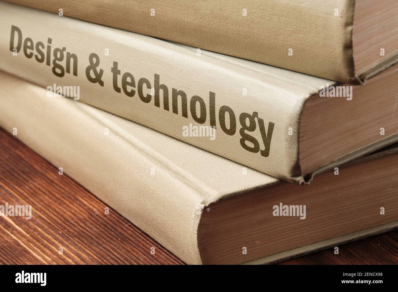 Design technology subject book concept on a wooden table for learning ...