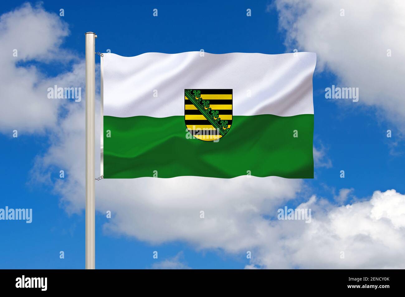 Die Flagge von Sachsen, Dienstflagge, Landesdienstflagge Stock Photo ...