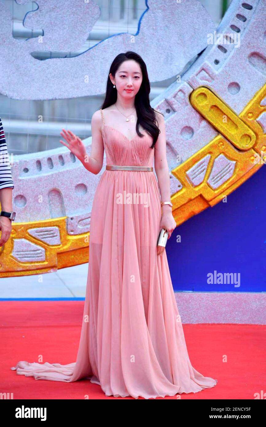 Chinese actress Jiang Mengjie poses on the red carpet during the ...