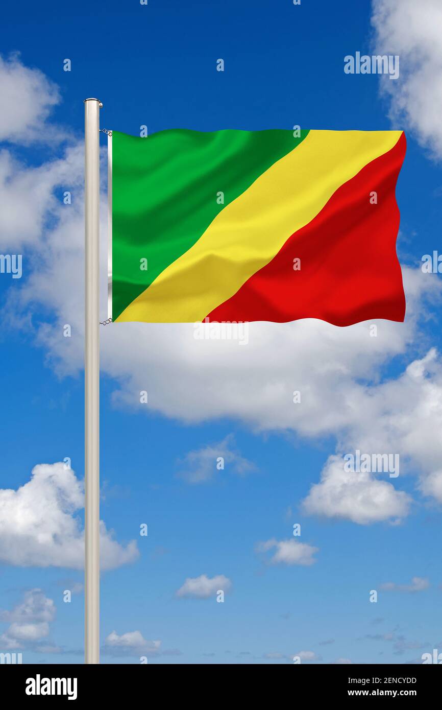 Die Flagge von der Republik Kongo Stock Photo - Alamy