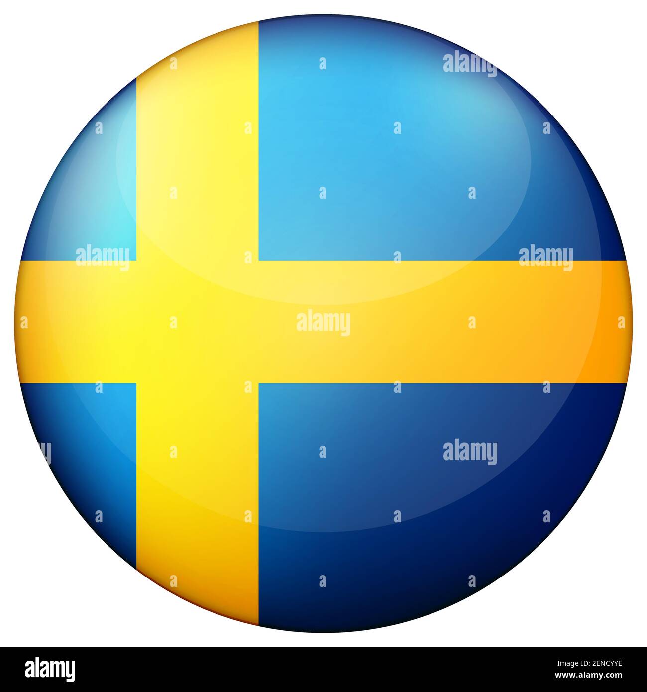 Glass light ball with flag of Sweden. Round sphere, template icon ...