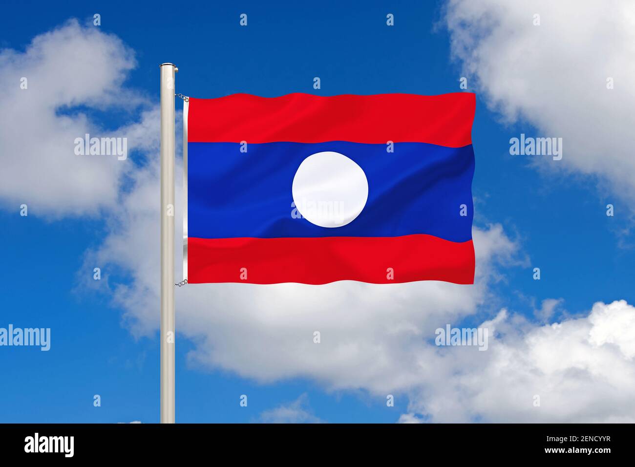 Die Flagge von Laos, Land in Asien Stock Photo - Alamy