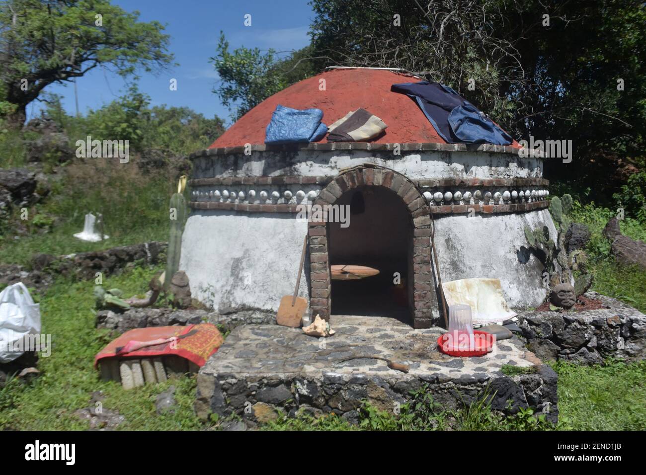 TEPOZTLAN, MEXICO - JULY 27: View of a Temazcal on July 27, 2019 in ...