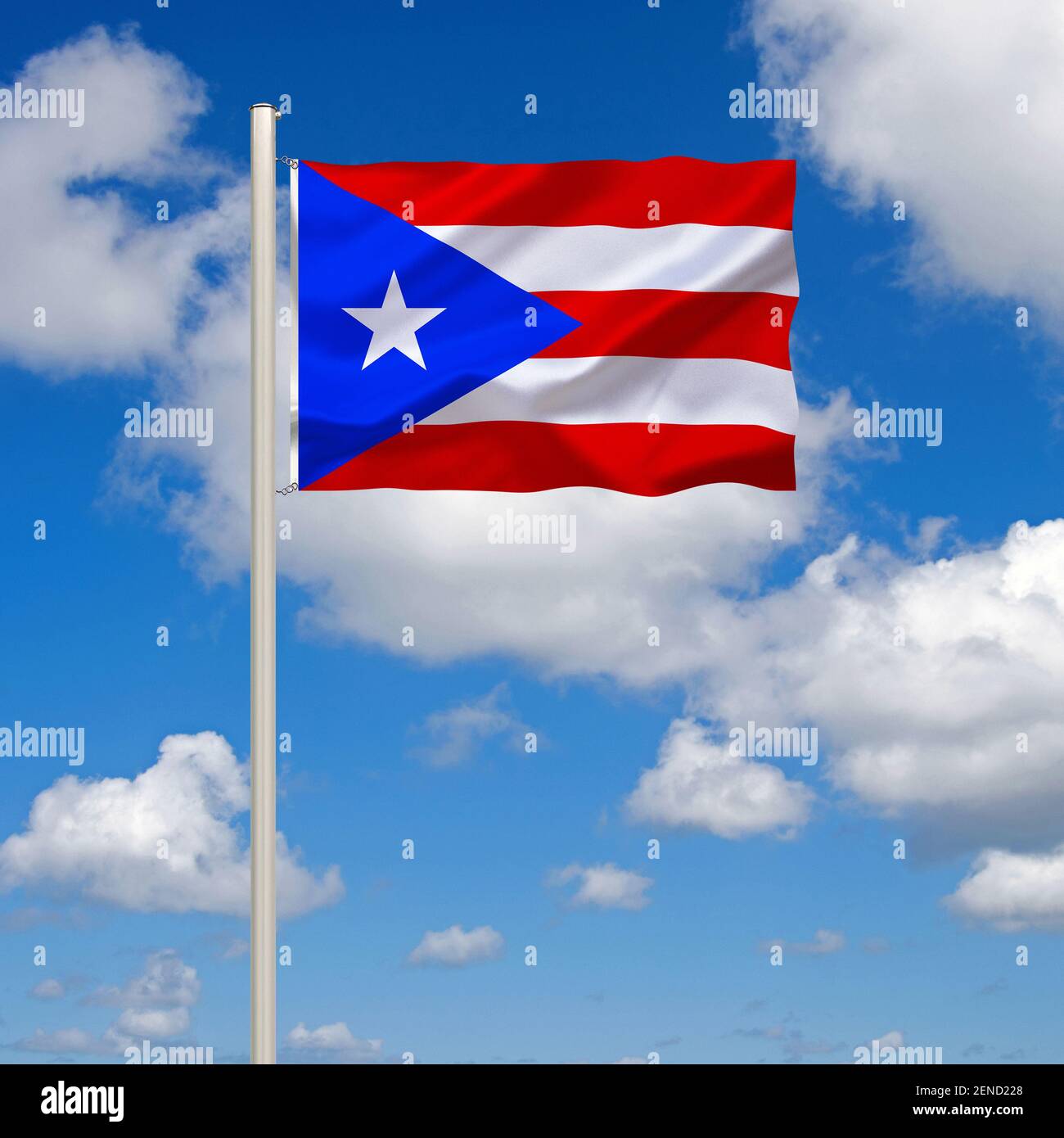 Die Flagge von Puerto Rico, Karibik, Insel Stock Photo - Alamy