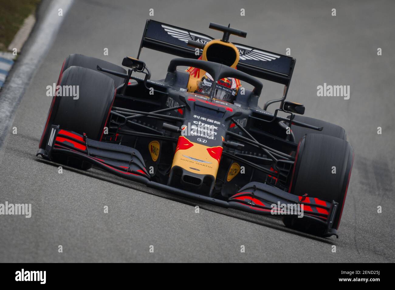 Red Bull Racing’s Dutch driver Max Verstappen competes during the ...