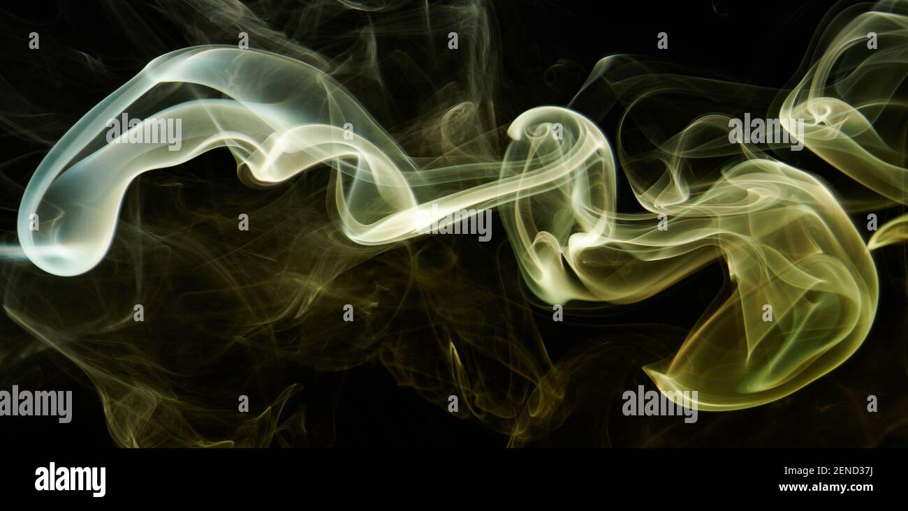 Abstract smoke swirls color on black background. Elegant colorful ...