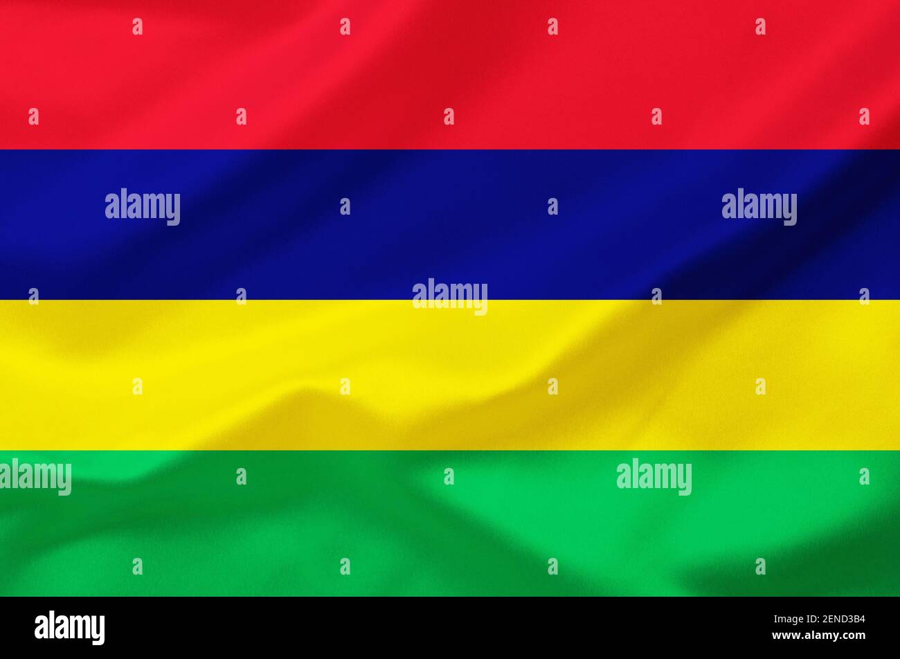 Die Flagge von der Republik Mauritius, Afrika, Ostafrika, Insel Stock ...