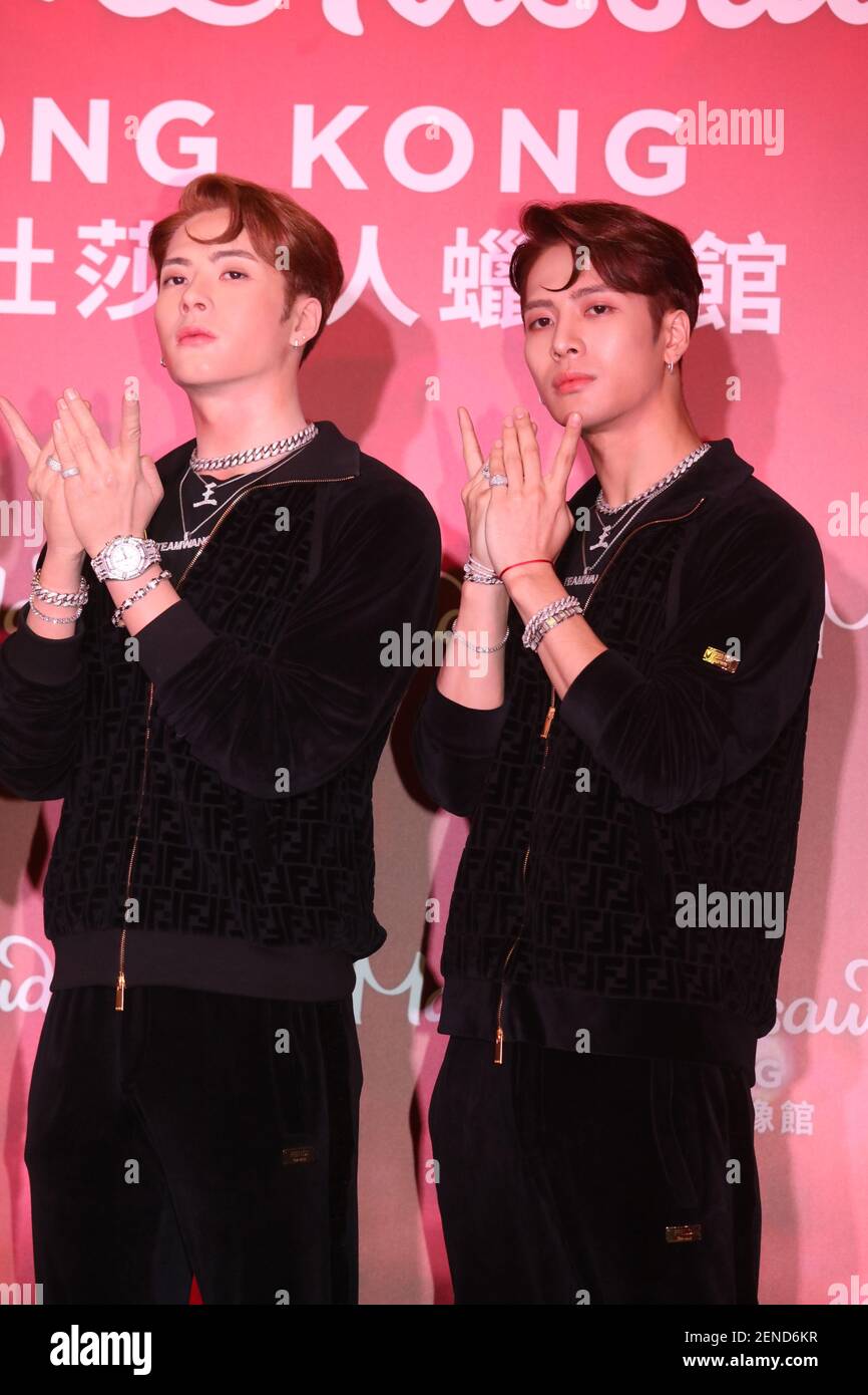 Hong Kong singer and actor Jackson Wang, right, of South Korean boy ...