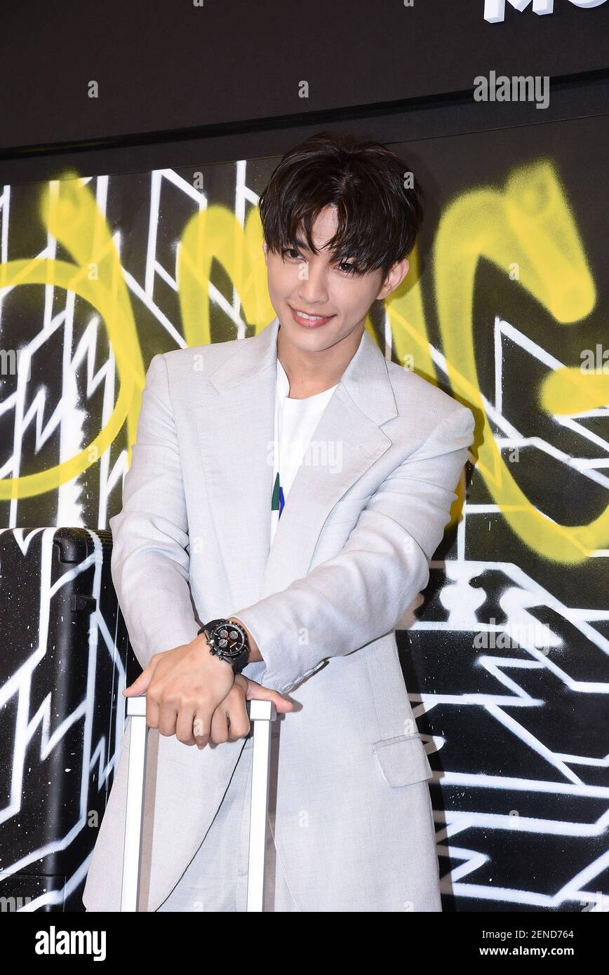 Taiwanese actor and singer Aaron Yan attends a promotional event for ...