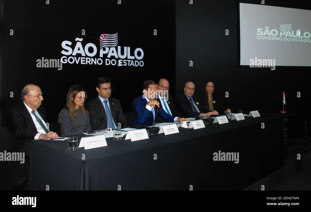 Governor João Doria at a press conference to announce the investment of ...