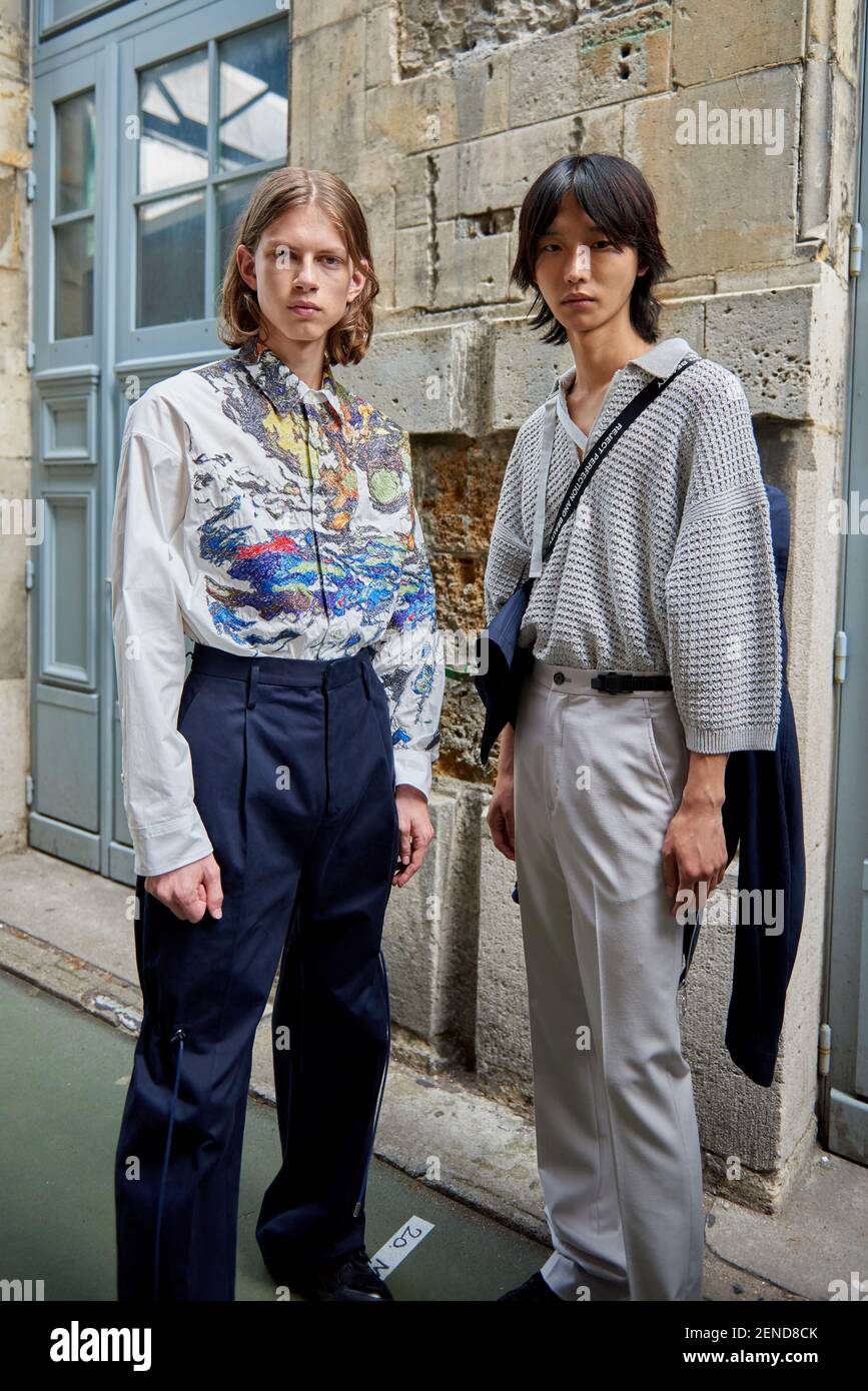 Models are pictured backstage after finishing hair and makeup at the ...