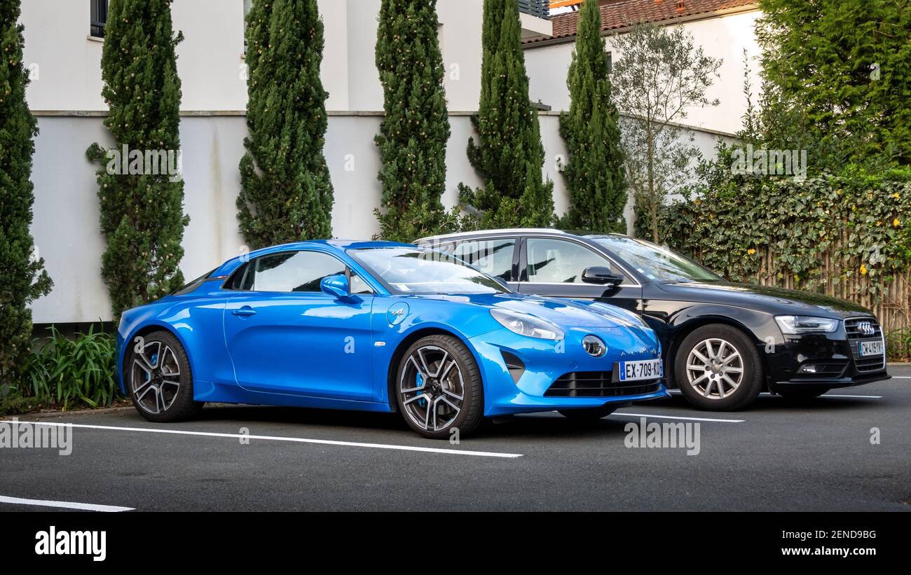Blue Alpine A110 sports car Stock Photo - Alamy