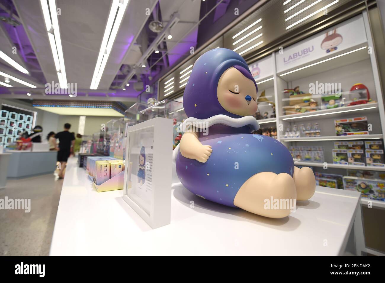 Garage kits featuring Labubu figures are for sale at a store of Pop ...