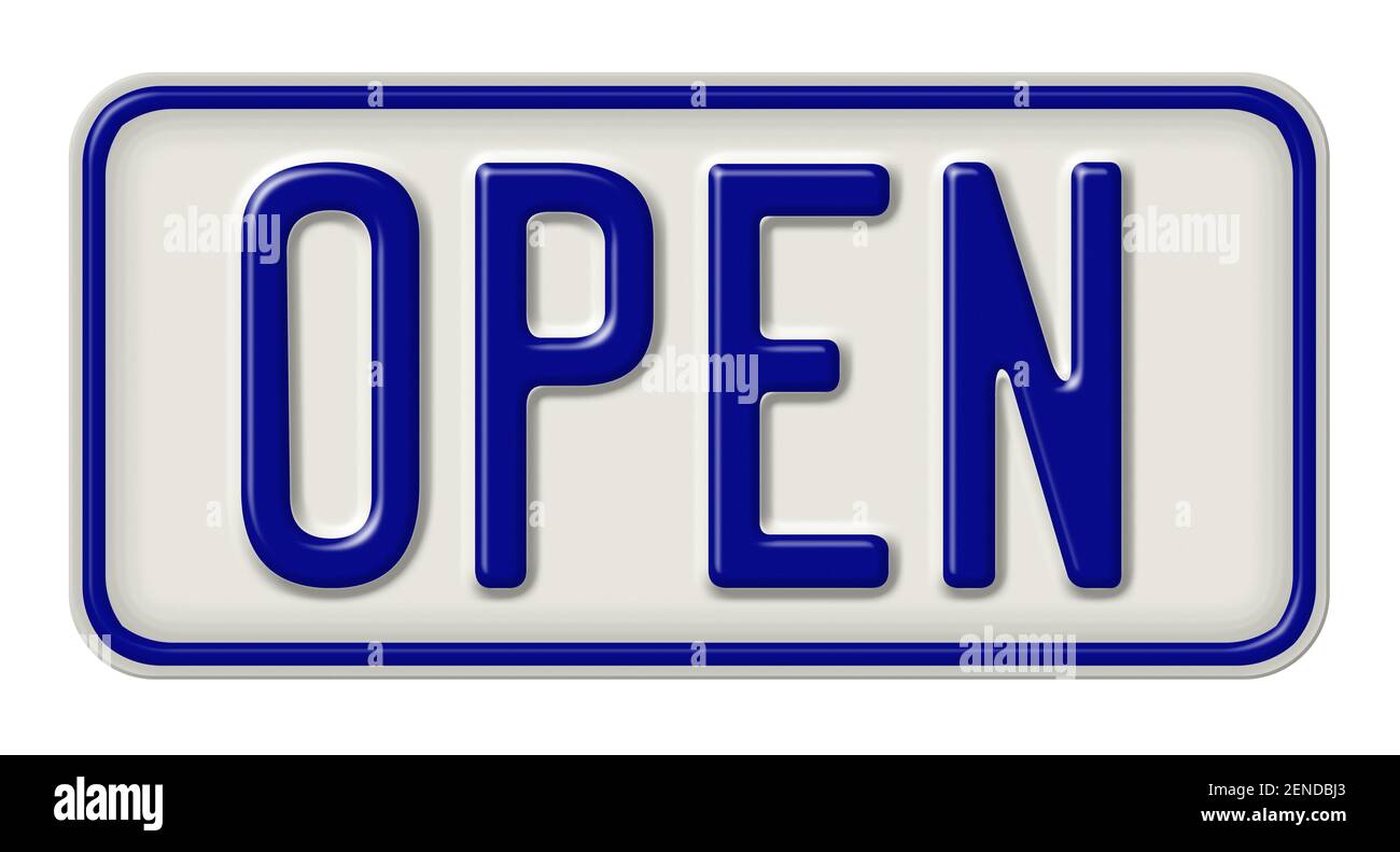 Metal sign on a white background - Open Stock Photo - Alamy