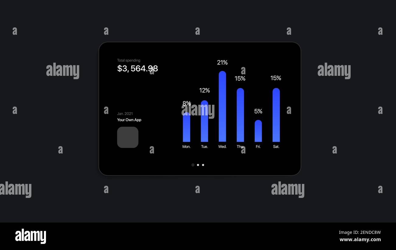 App Money Spending Statistics UI Interface. Vector illustration Stock ...