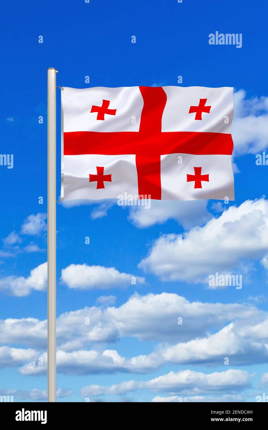 Die Flagge von Georgien Stock Photo - Alamy