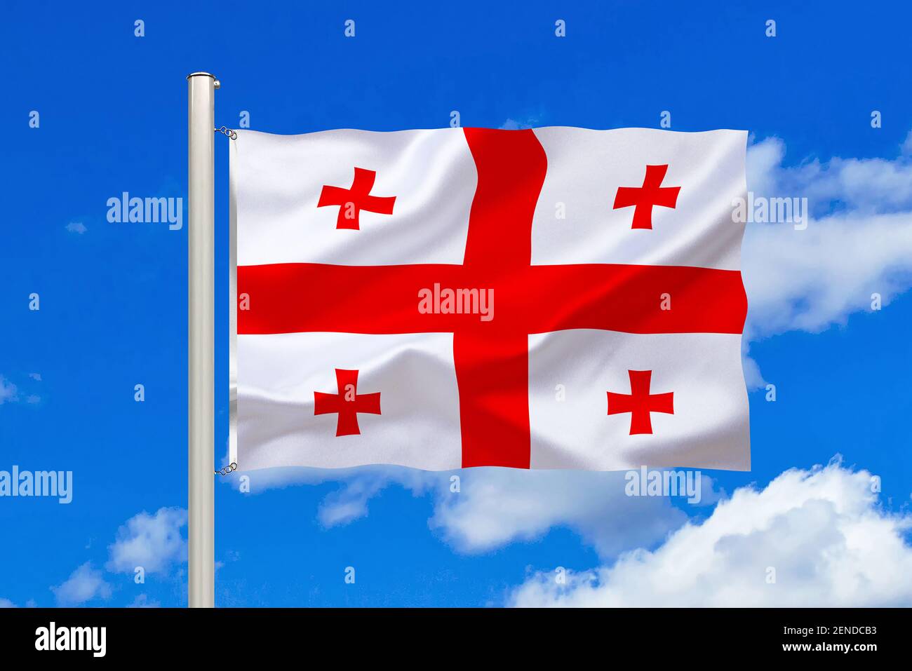 Die Flagge von Georgien Stock Photo - Alamy