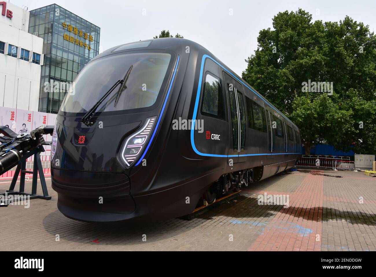 Outside view of concept subway car demonstrated by CRRC Changchun ...