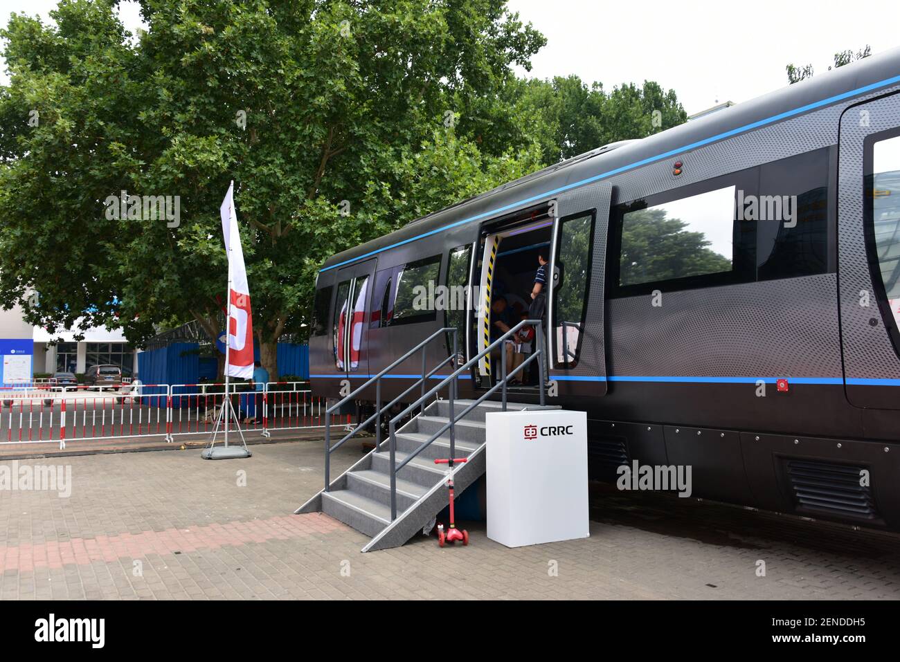Outside view of concept subway car demonstrated by CRRC Changchun ...