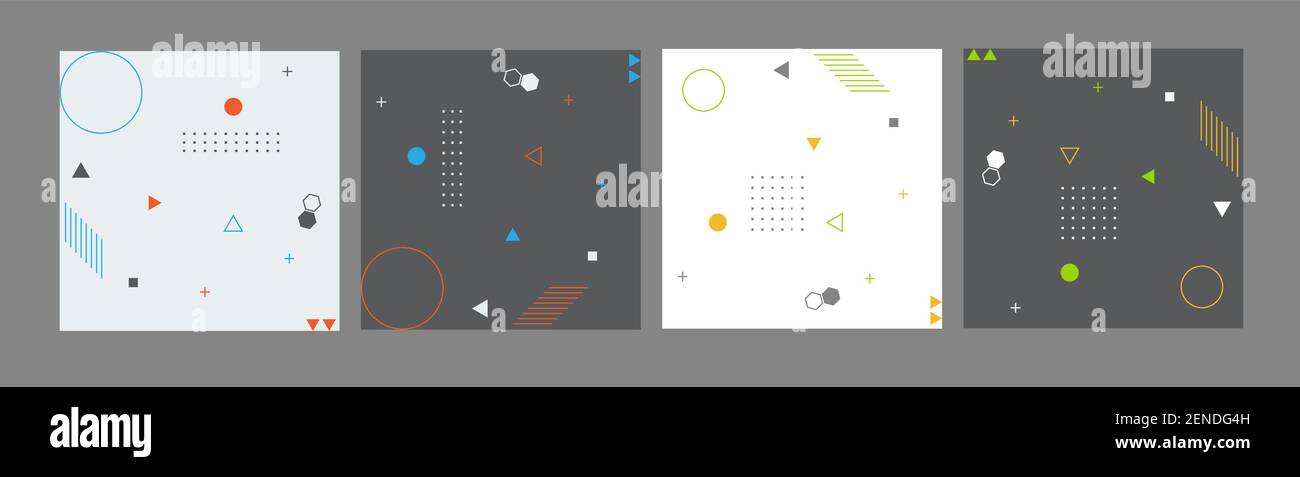 Four Modern minimalistic geometric abstract background seamless pattern ...